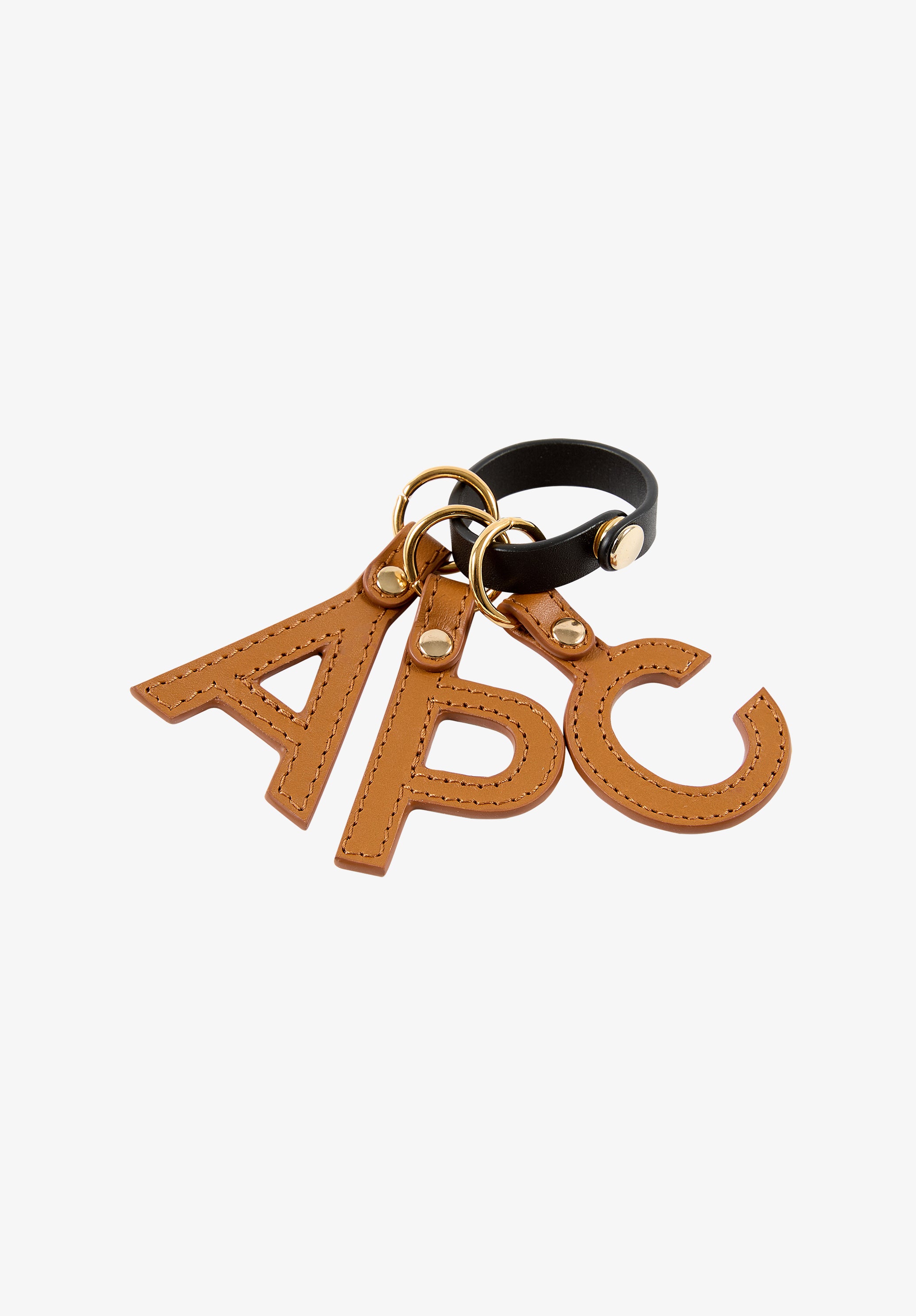 A.P.C. letters key ring | Smooth vegetable-tanned leather | A.P.C ...